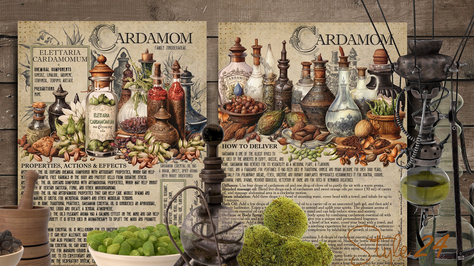 Spicy Essential Oils No.1 Printable: Botanical Magic Guide (digital ...