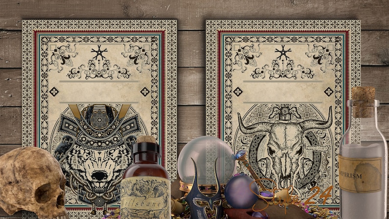 Book of Shadows Printable Pages: Grimoire Cover & Title Dividers ...