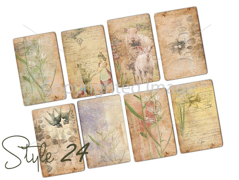 8 Ephemera Papers Vintage Printable Paper Crafting Crafts Scrapbooking ...