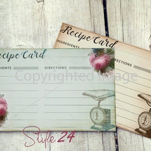 Printable Digital Download RECIPE CARDS Set Bridal Shower Kitchen Cook ...