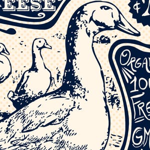 Vintage Farmhouse Printable Rustic Farm Royal Geese Fresh Digital ...