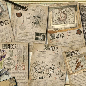 Cancer Astrological Sign Correspondences, Book of Shadows Printable 7 ...