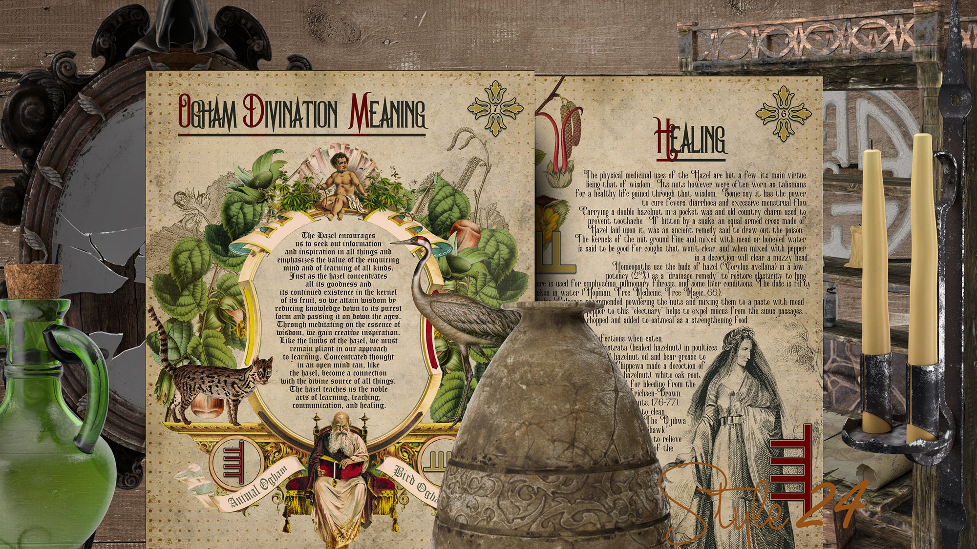 Hazel Druid Calendar, Celtic Ogham, Tree Lore Printable (digital ...