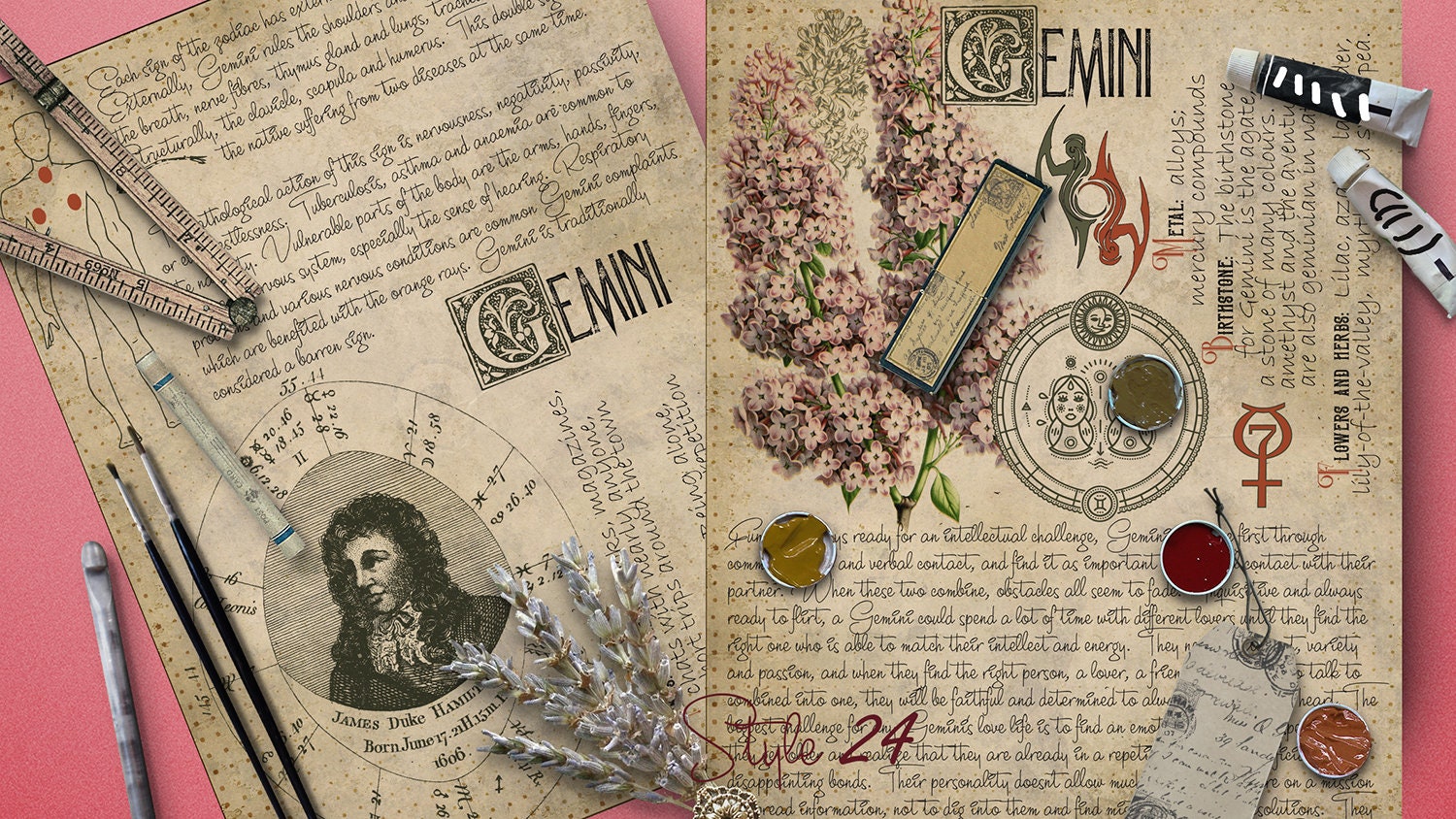 Gemini Astrological Sign Correspondences, Book of Shadows Printable 7 ...