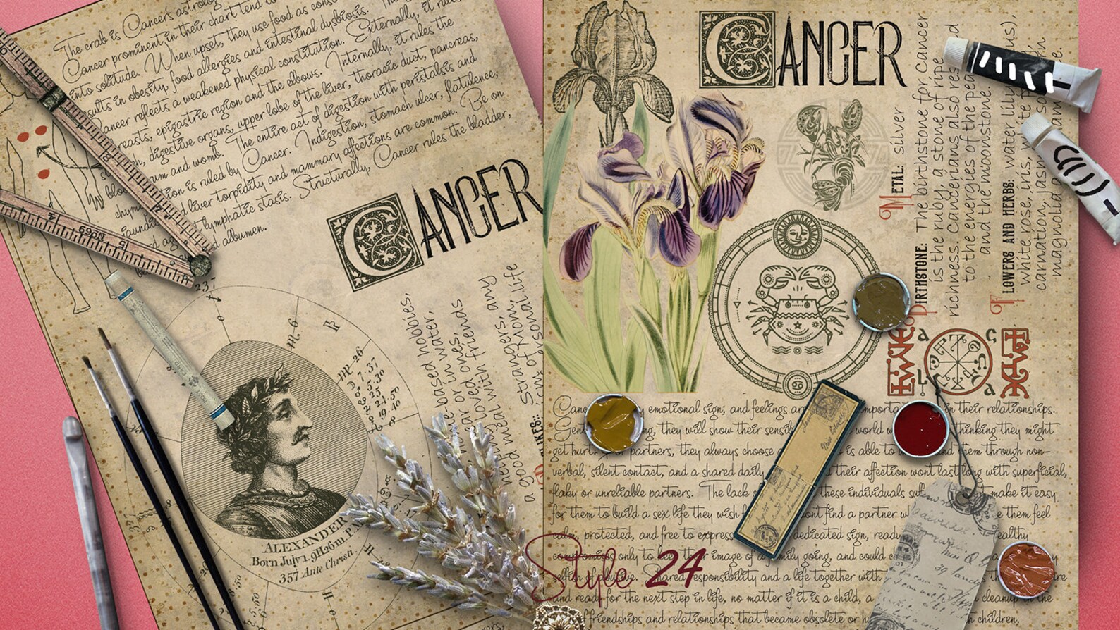 Cancer Astrological Sign Correspondences Book of Shadows | Etsy