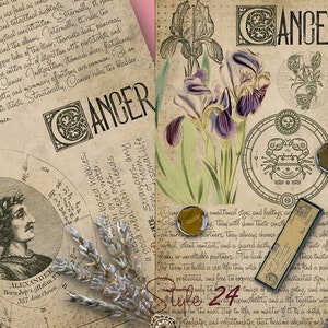 Cancer Astrological Sign Correspondences, Book of Shadows Printable 7 ...