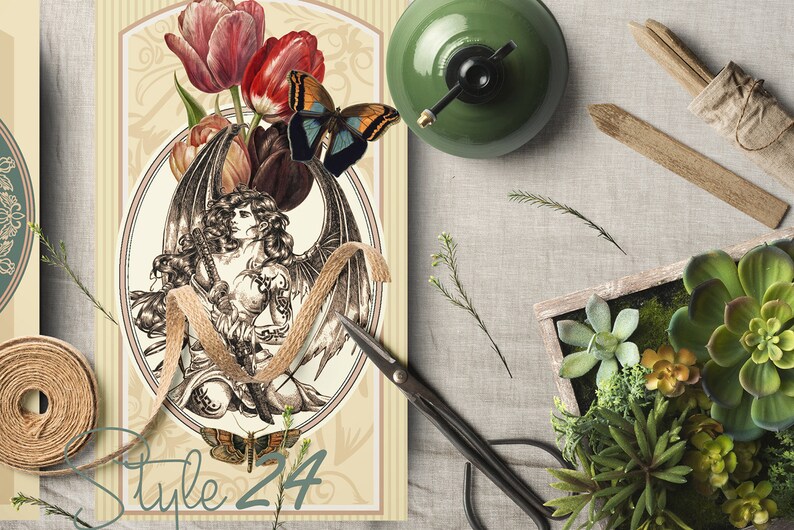 Fantasy Printable Vintage Jar Tags Crafting Gift Label With | Etsy