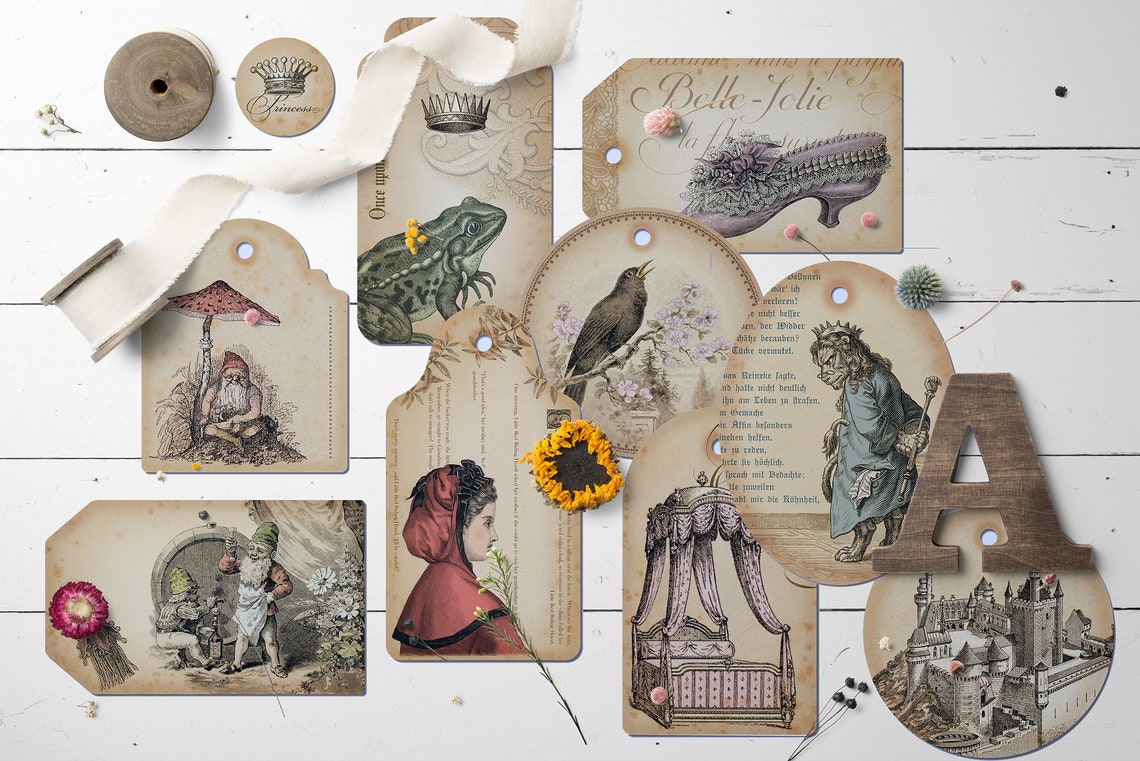 Printable Vintage Fairy Tale Gift Tags Gift Label Princess | Etsy