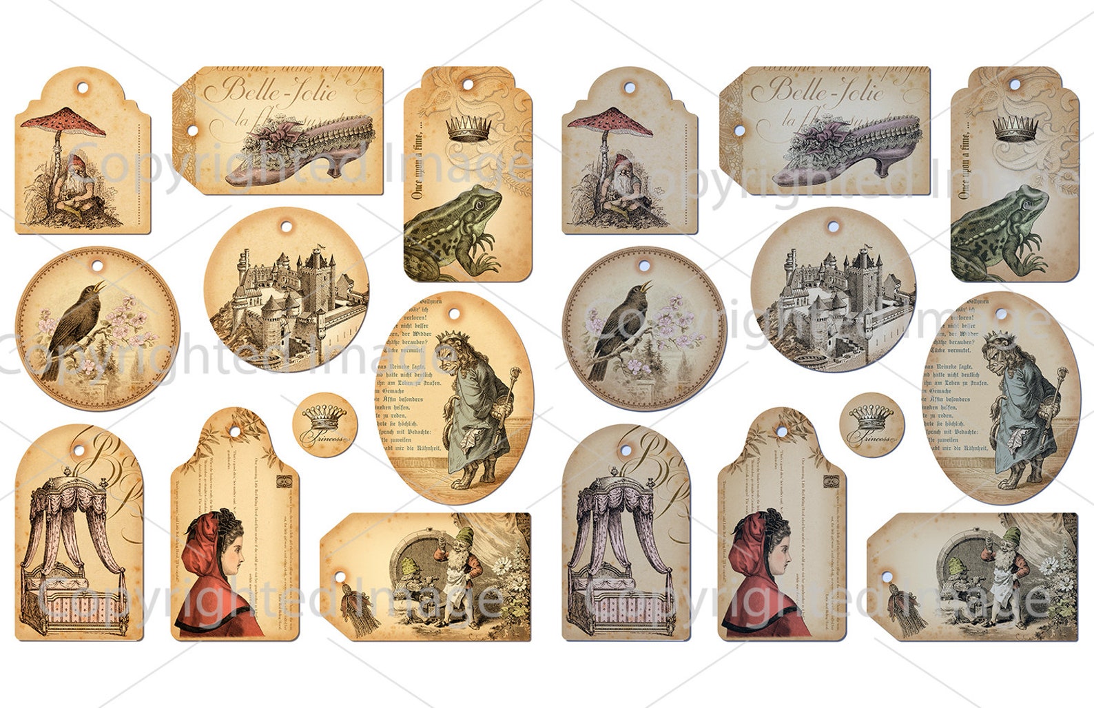 Printable Vintage Fairy Tale Gift Tags Gift Label Princess | Etsy