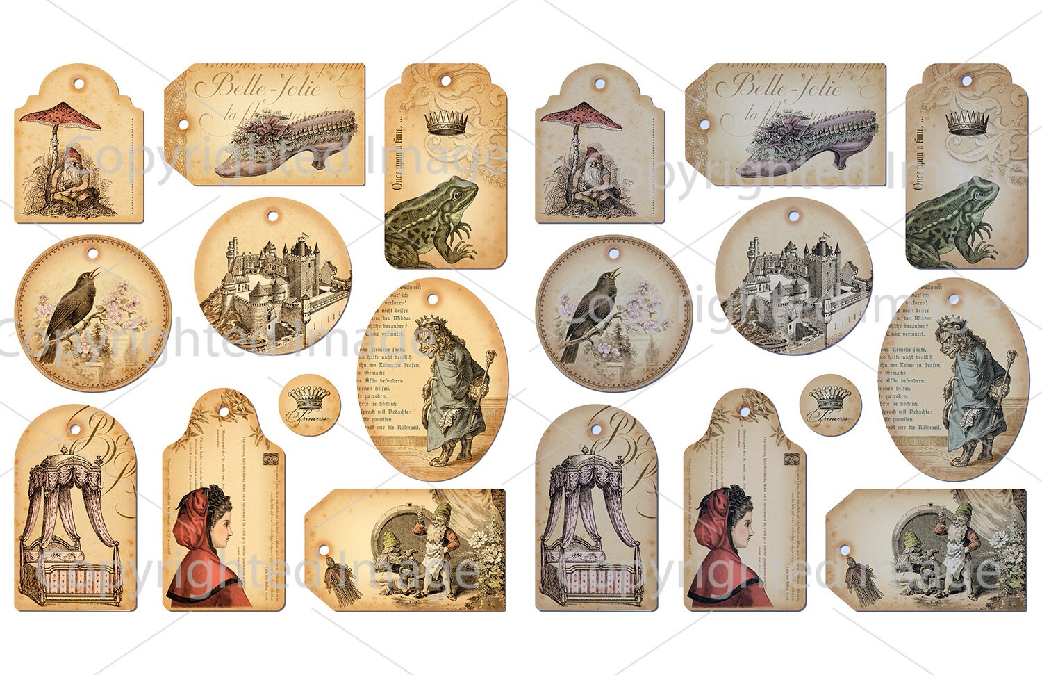 Printable Vintage Fairy Tale Gift Tags Gift Label Princess - Etsy