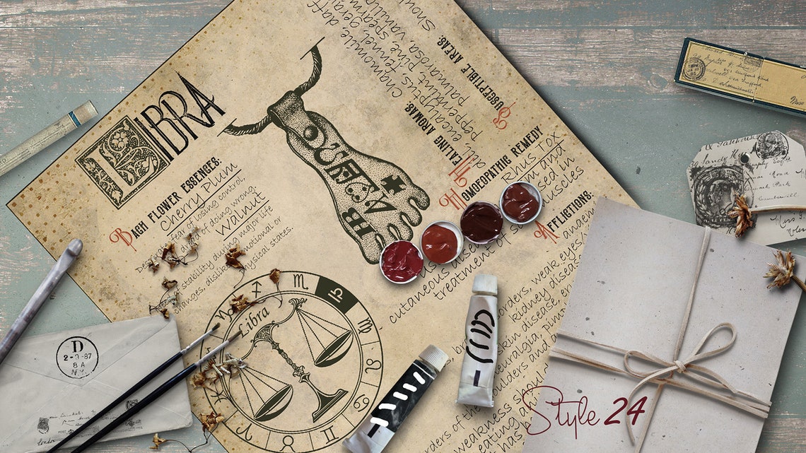 Libra Astrological Sign Correspondences Book of Shadows - Etsy