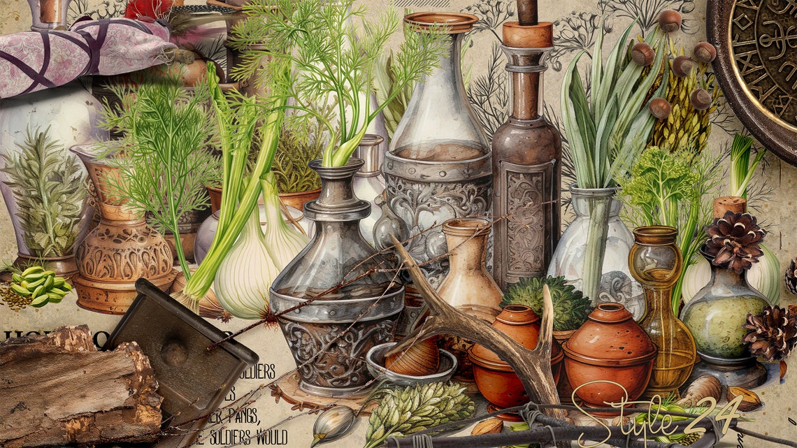 Spicy Essential Oils No.1 Printable: Botanical Magic Guide (digital ...