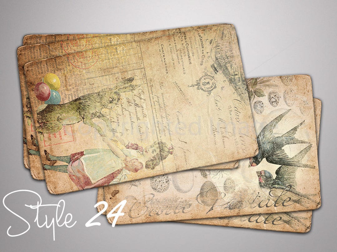 8 Ephemera Papers Vintage Printable Paper Crafting Crafts Scrapbooking ...