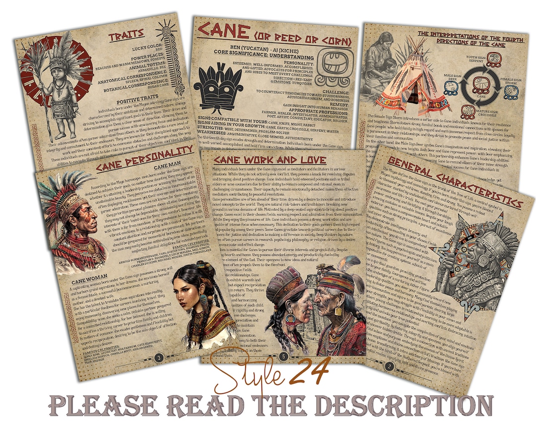 Cane (reed, Corn)- Mayan Astrology, Book of Shadows Printable Pages ...