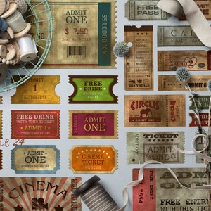 BUNDLE! 110 Different Vintage Tickets Pack Printable Tickets ...