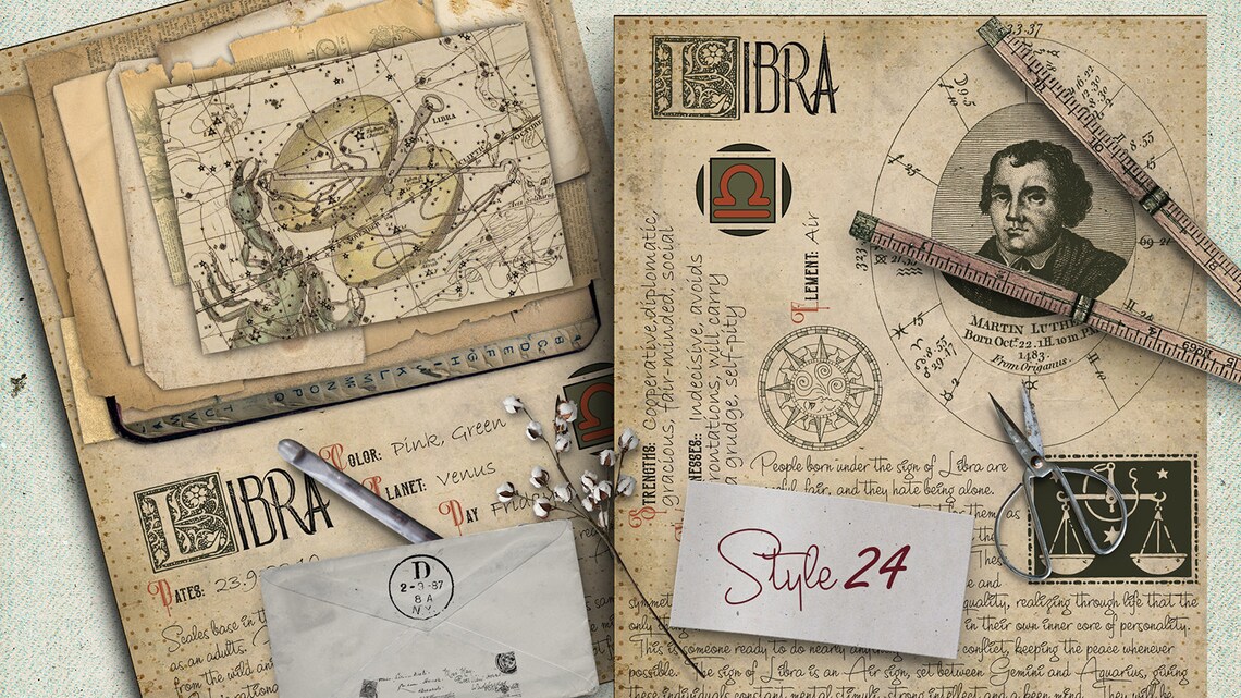 Libra Astrological Sign Correspondences Book of Shadows - Etsy