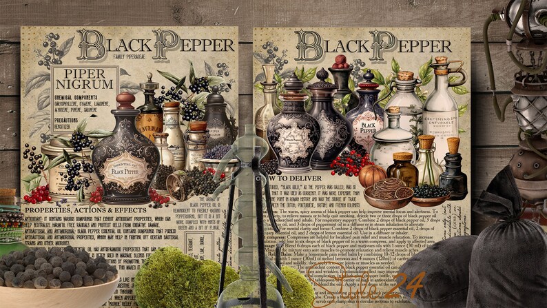 Spicy Essential Oils No.1 Printable: Botanical Magic Guide (digital ...