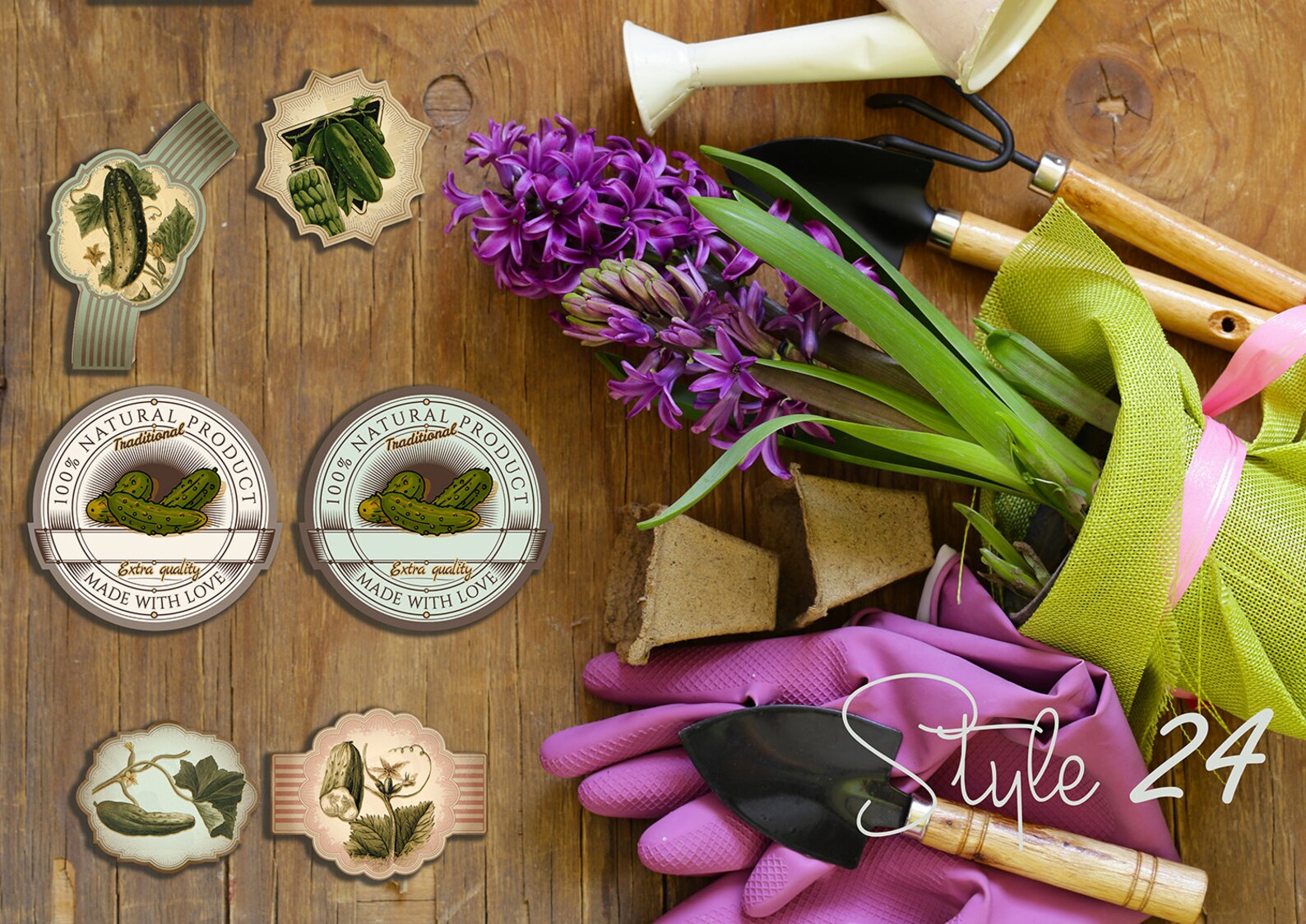 Printable Antique Garden Bundle Cucumber Series Garden - Etsy