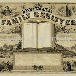 Vintage Family Register Family Tree - Geneology Victorian Antique ...