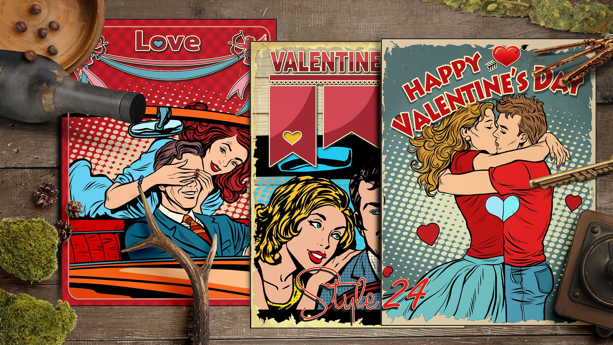 18 Printable Vintage Valentine 3 X 4 Journaling Cards | Etsy