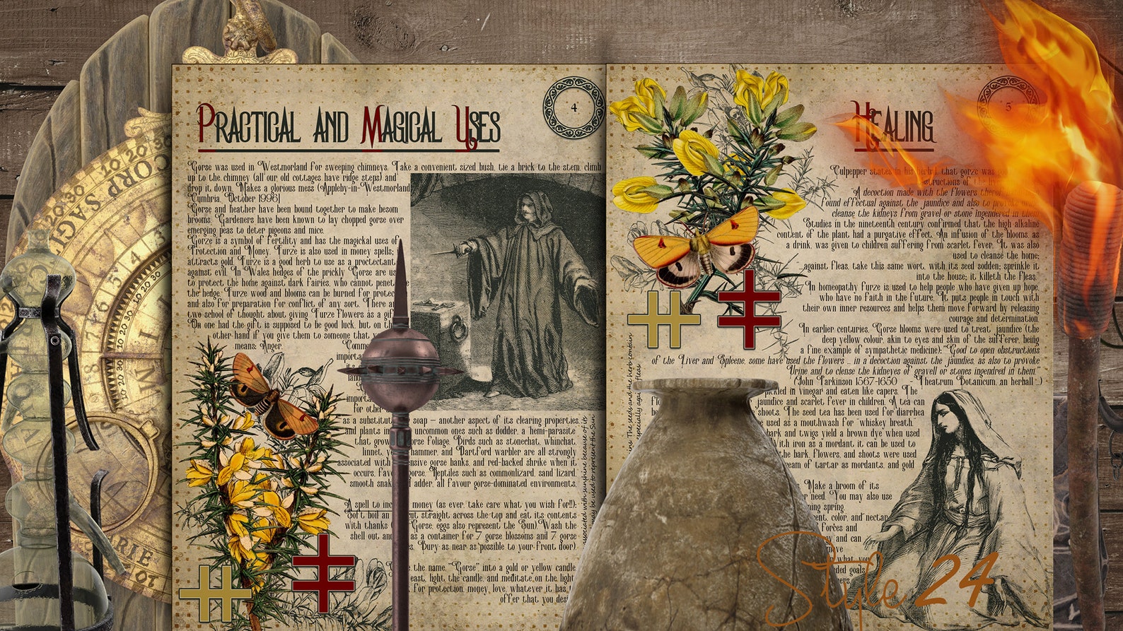 Gorse furze, the Druids Calendar, Gallic Horoscope, Printable Book of ...