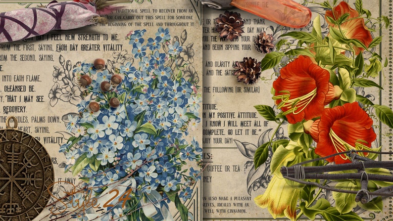 Printable Healing Spells Pages Book of Shadows Digital - Etsy