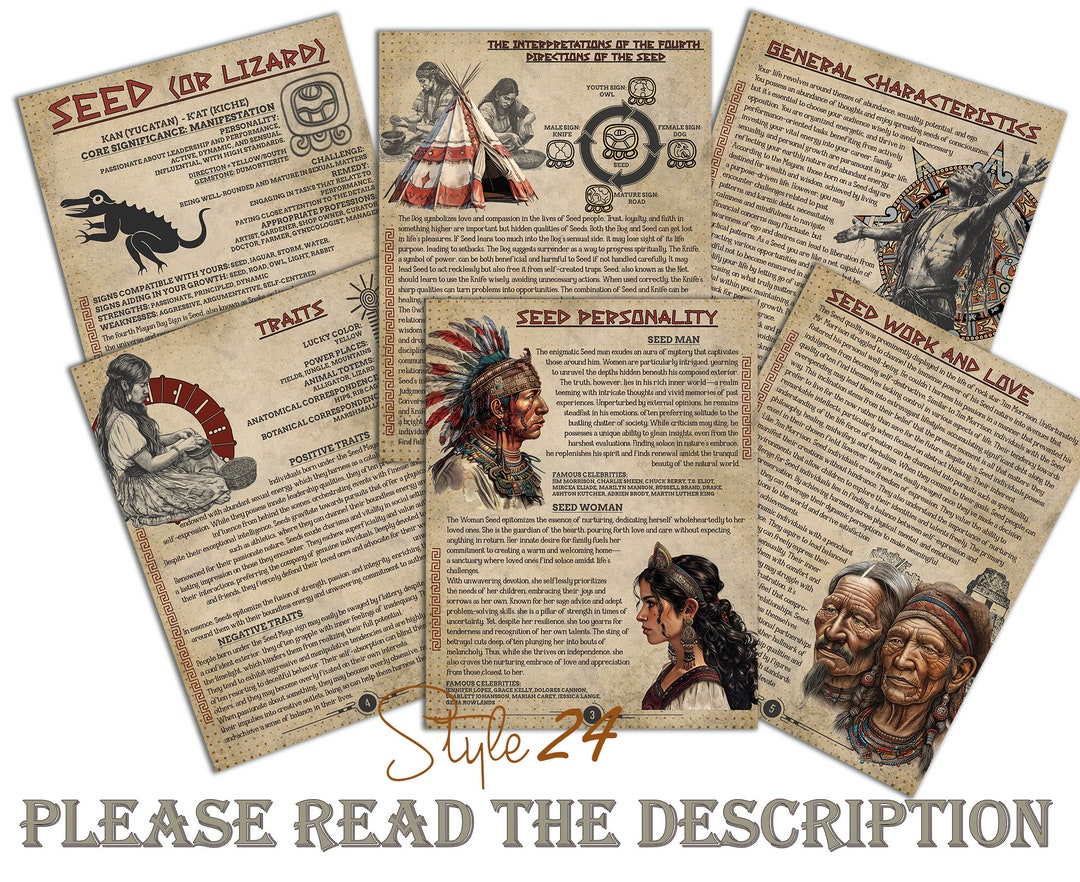 Seed (lizard)- Mayan Astrology, Book of Shadows Printable Pages, Mayan ...