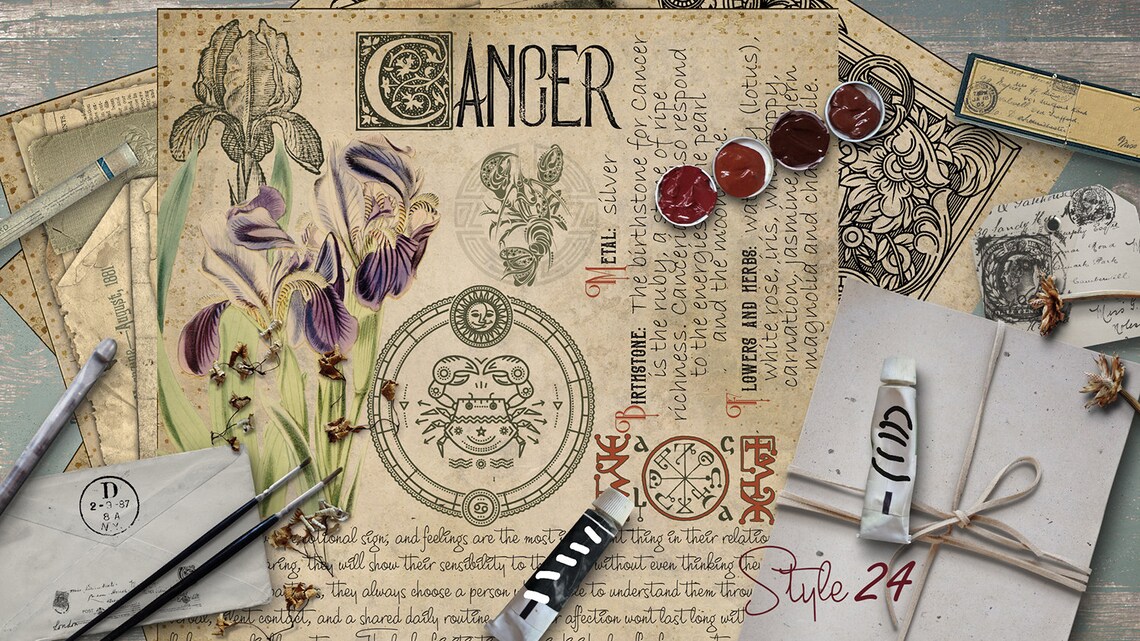 Cancer Astrology Correspondences, Book of Shadows Printable (digital ...