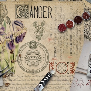 Cancer Astrological Sign Correspondences, Book of Shadows Printable 7 ...