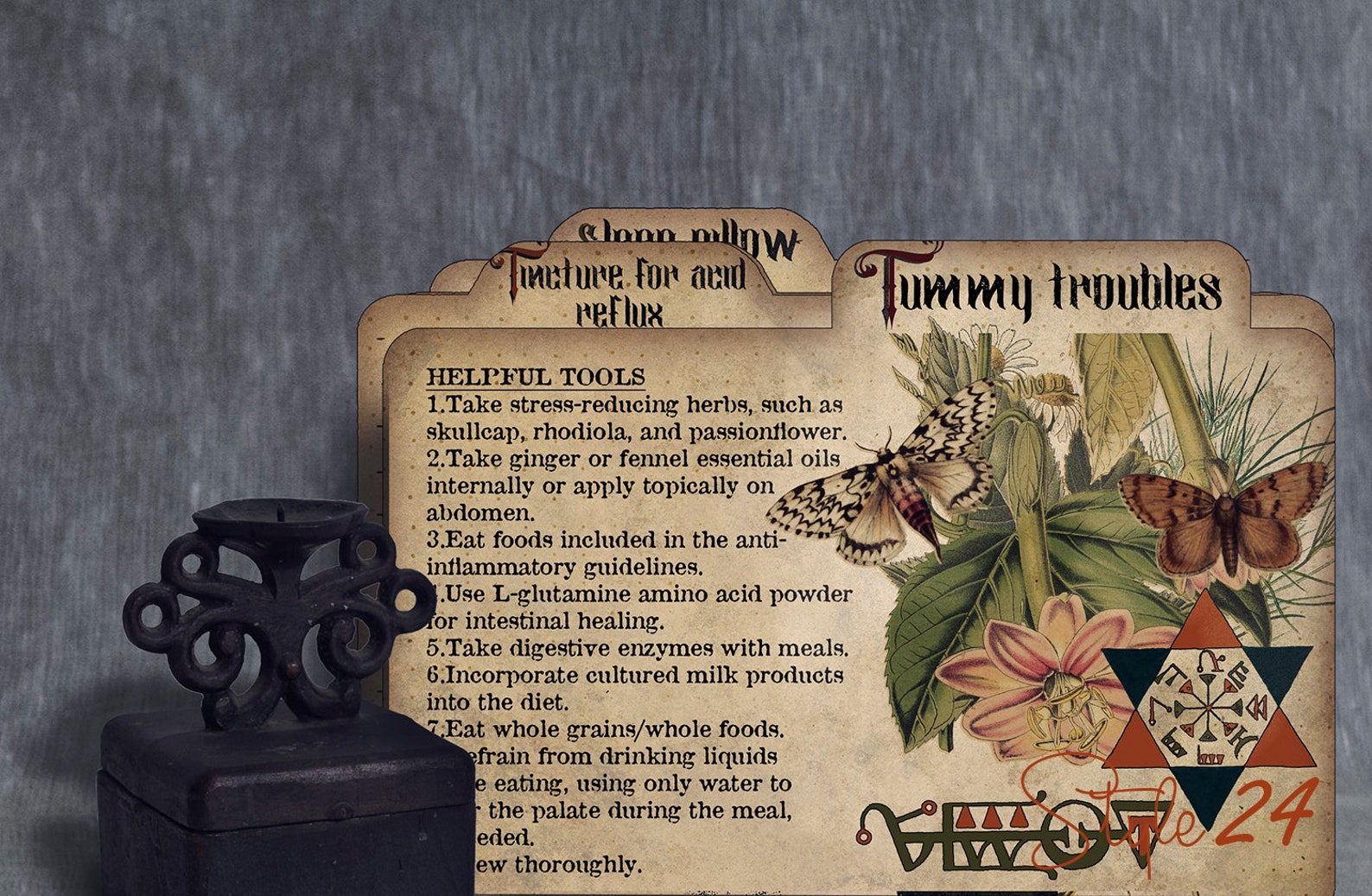Witch Recipe Cards, Tummy Troubles Series, Printable Grimoire (digital ...