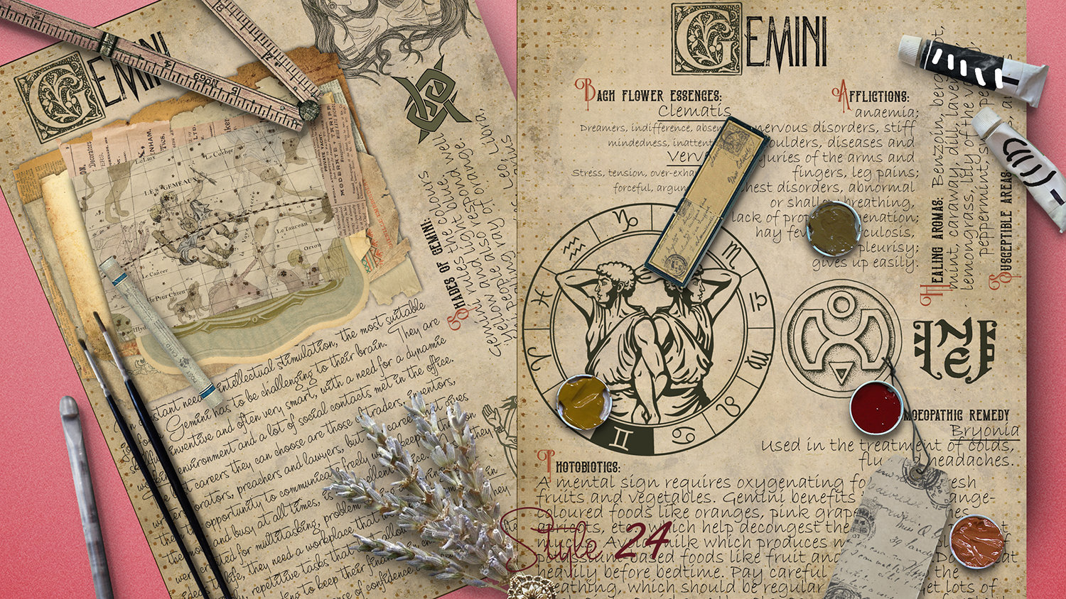 Gemini Astrological Sign Correspondences, Book of Shadows Printable 7 ...