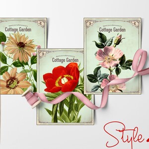 Bundle - 80 Antique Cottage Garden Botanical Vintage Flower Scrapbook ...