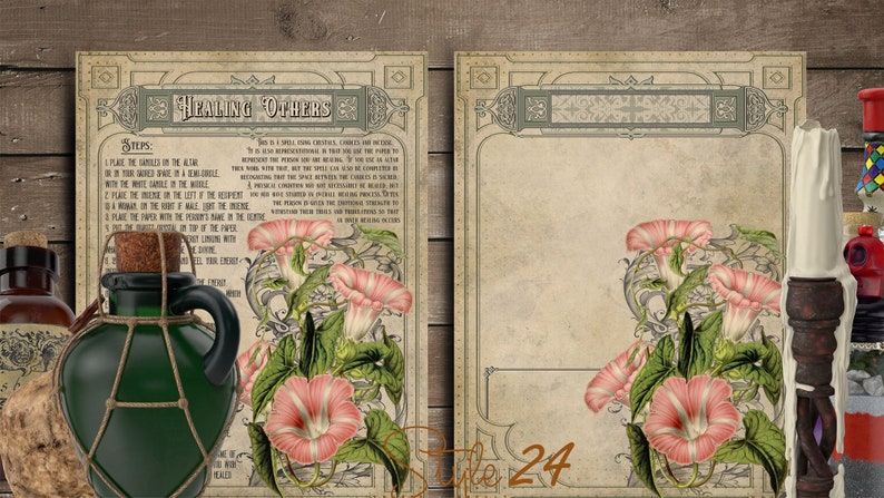 Printable Healing Spells Pages Book of Shadows Digital - Etsy