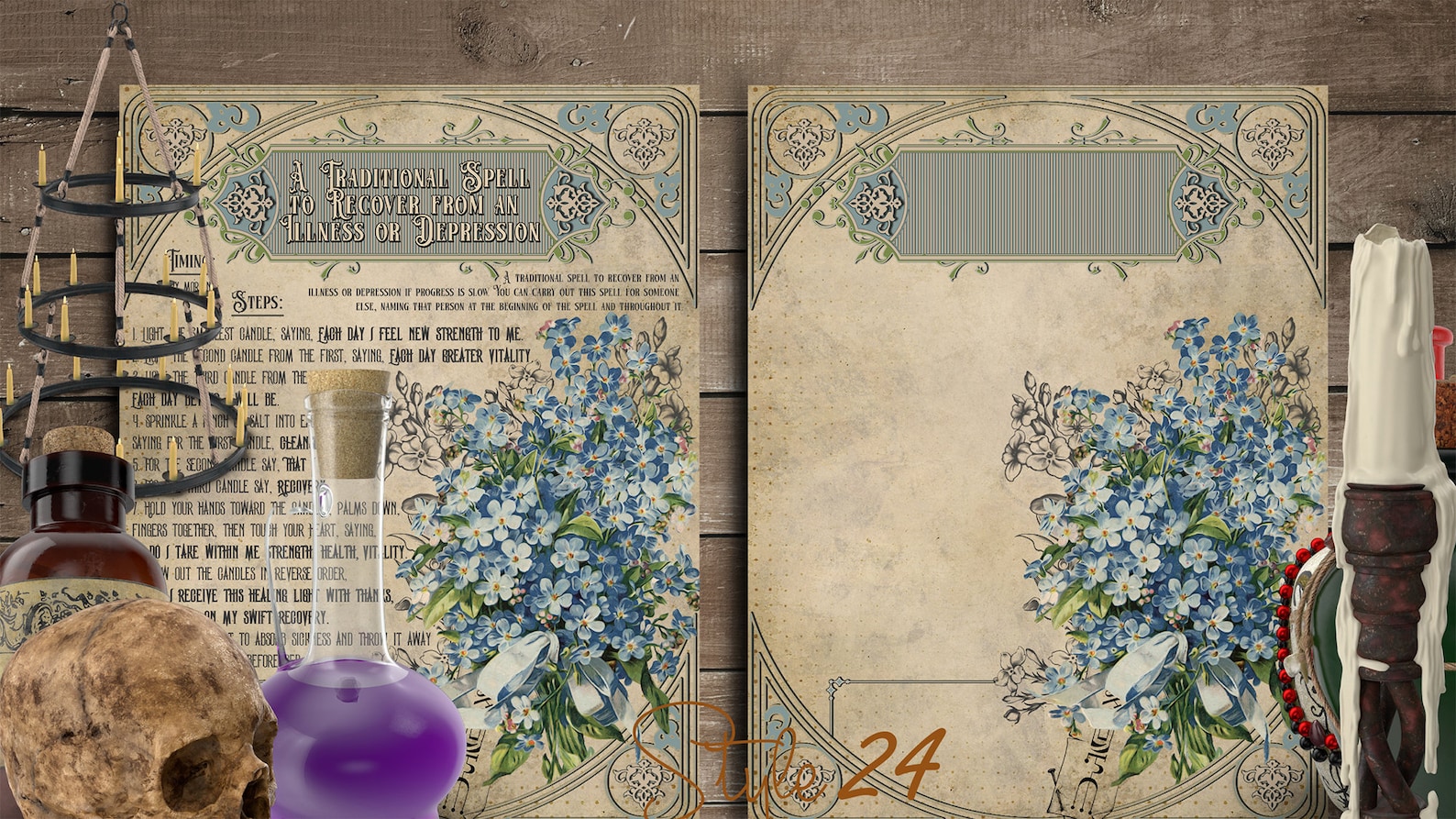 Printable Healing Spells Pages Book of Shadows Digital - Etsy