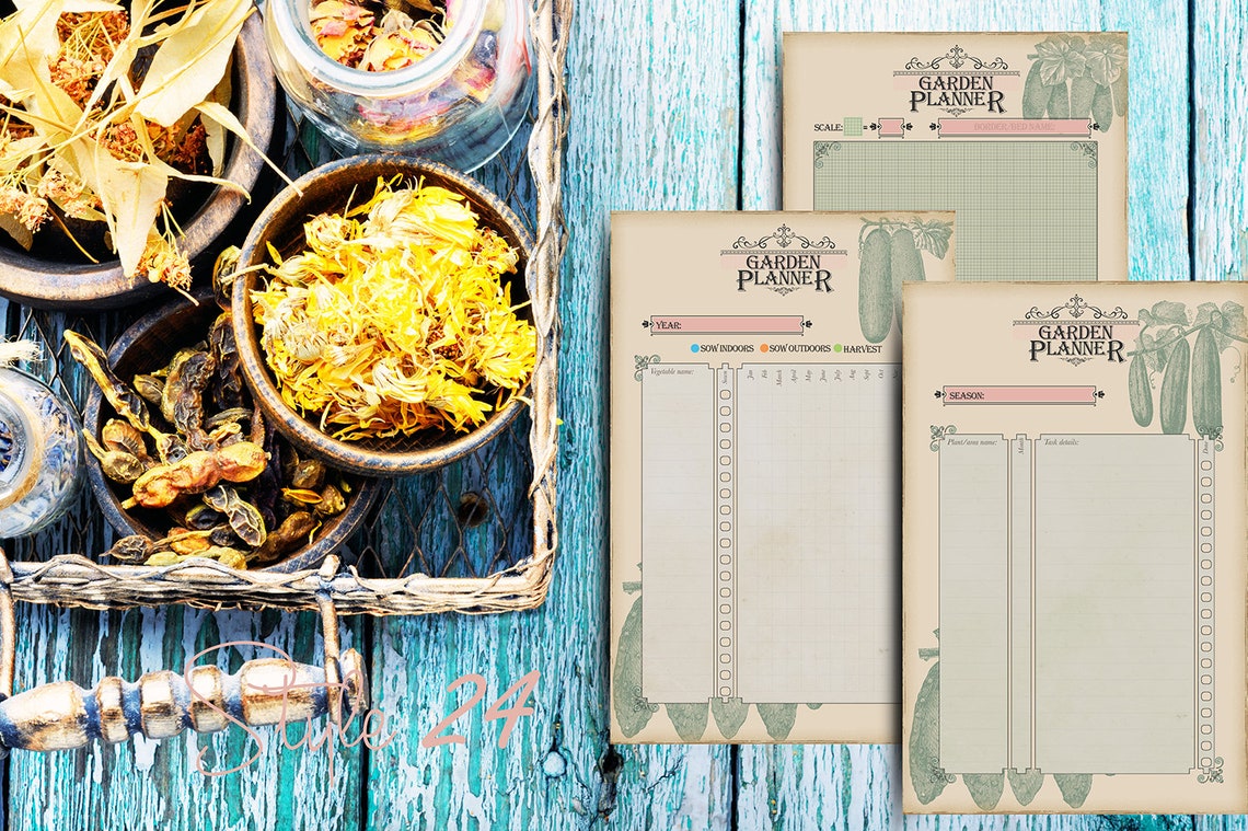 Cucumber Garden Printable Bundle, Planner, Seed Packets (digital ...