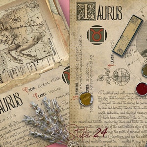 Taurus Astrological Sign Correspondences Book of Shadows Printable 7 ...