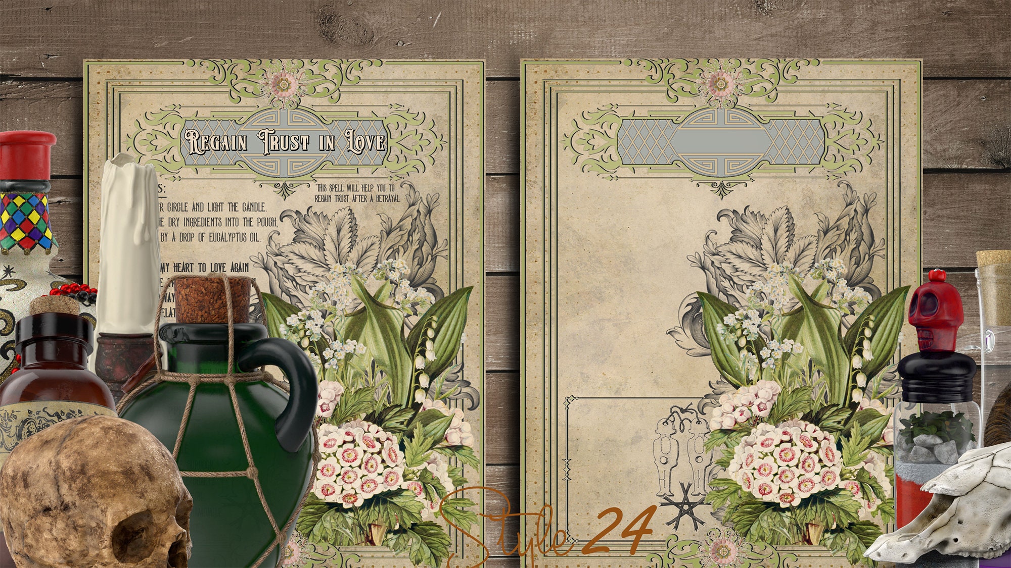 Printable Love Spells Pages Book of Shadows Digital | Etsy