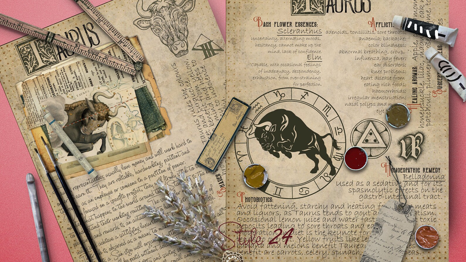 Taurus Astrological Sign Correspondences Book of Shadows Printable 7 ...