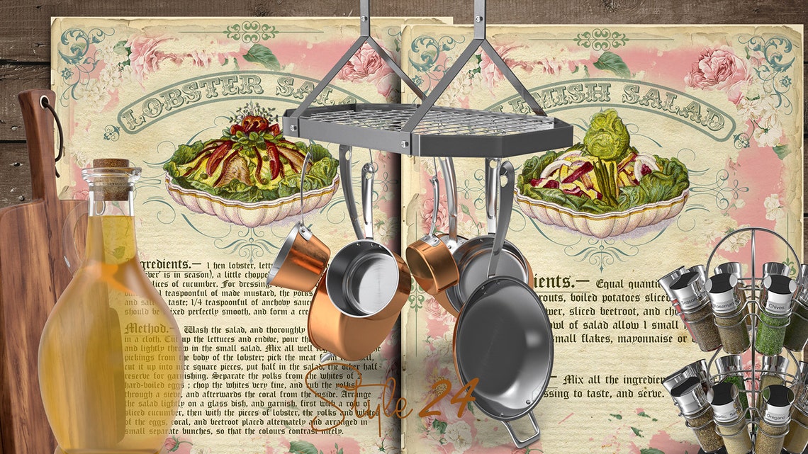Vintage Salad Recipe Cards, Printable Ephemera Set (digital Download ...