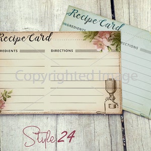 Printable Digital Download RECIPE CARDS Set Bridal Shower Kitchen Cook ...