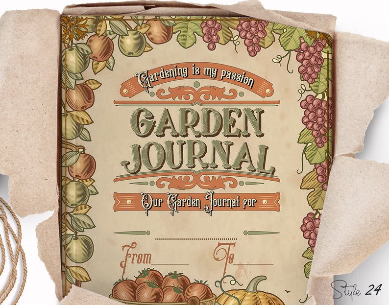 Vintage Garden Journal GARDEN Planner Set Kit | Etsy