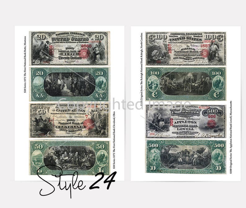 Old Money Vintage Currency Digital Collage Digital Printable Collage ...