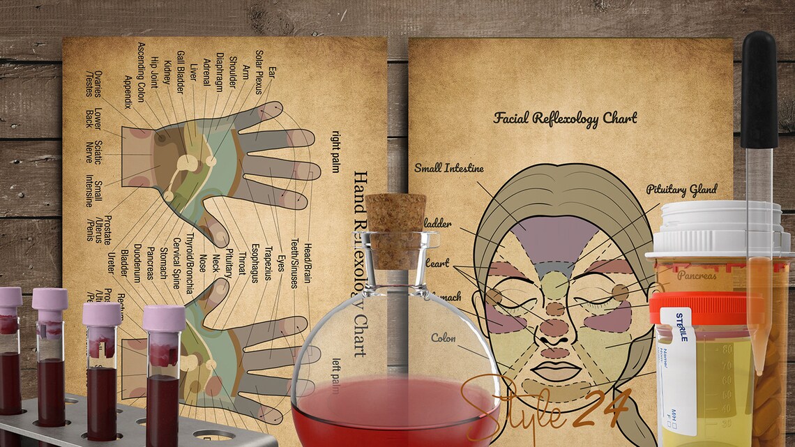 Bundle- Reflexology Charts, Printable Alternative Medicine Sheets ...
