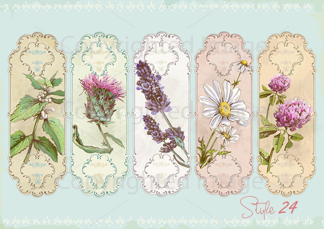 5 X Herbal Apothecary Labels Printable Labels Jar Labels Tags Instant ...