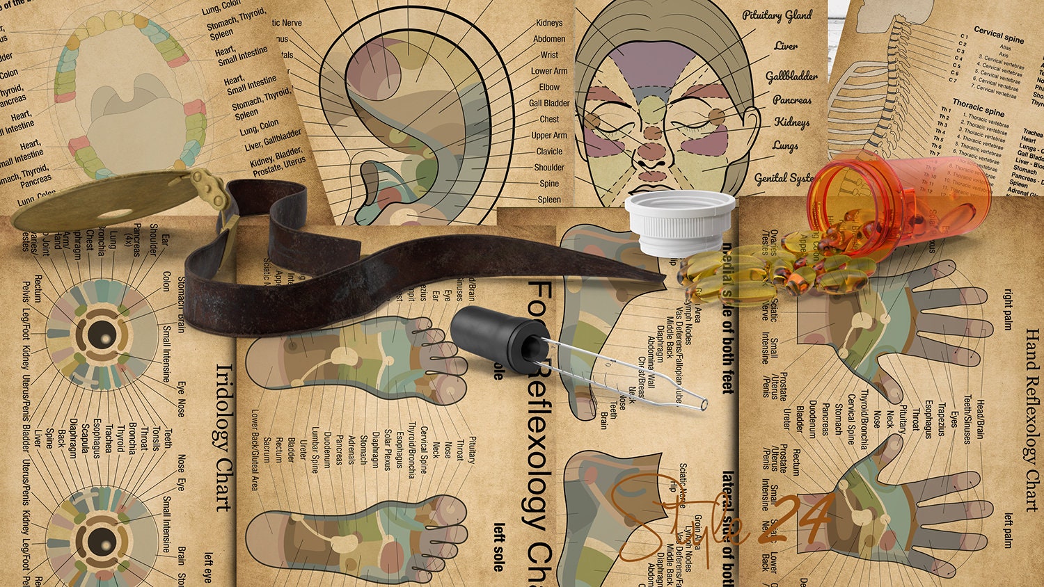 Reflexology Charts Bundle – Alternative Medicine, Printable Diagrams ...