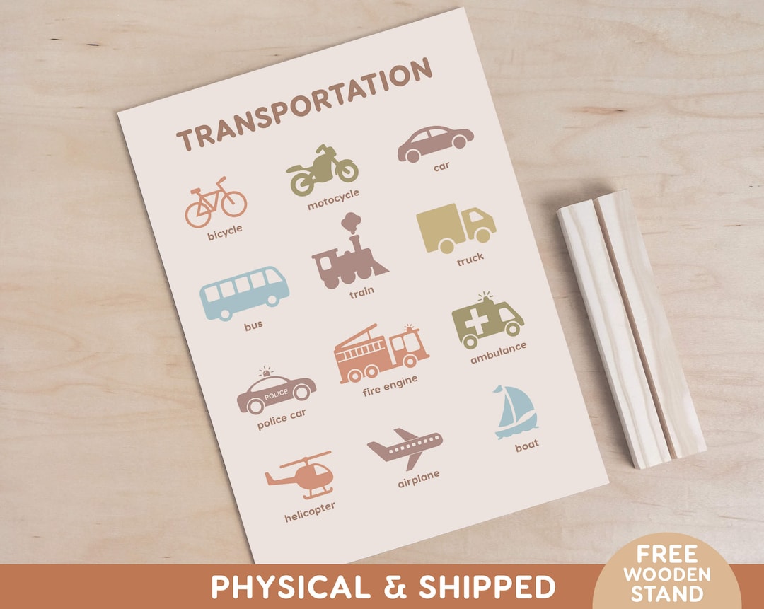 Transportation Educational Poster Board for Kids Homeschool Resources ...