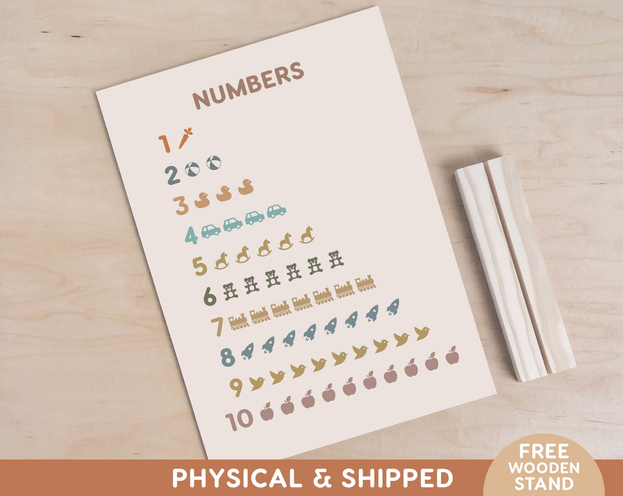 Numbers Educational Poster Board for Kids Homeschool Resources Early ...
