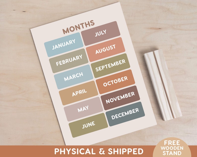 Months Educational Poster Board for Kids Homeschool Resources - Etsy