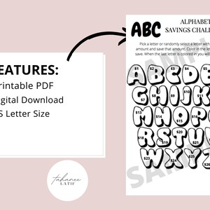 ABC Alphabet Savings Challenge Printable Instant Download - Etsy