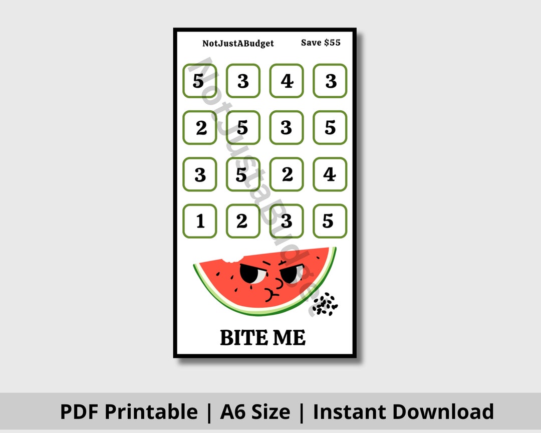 Bite Me! Mini Savings Challenge | Printable Instant Download | Monday ...
